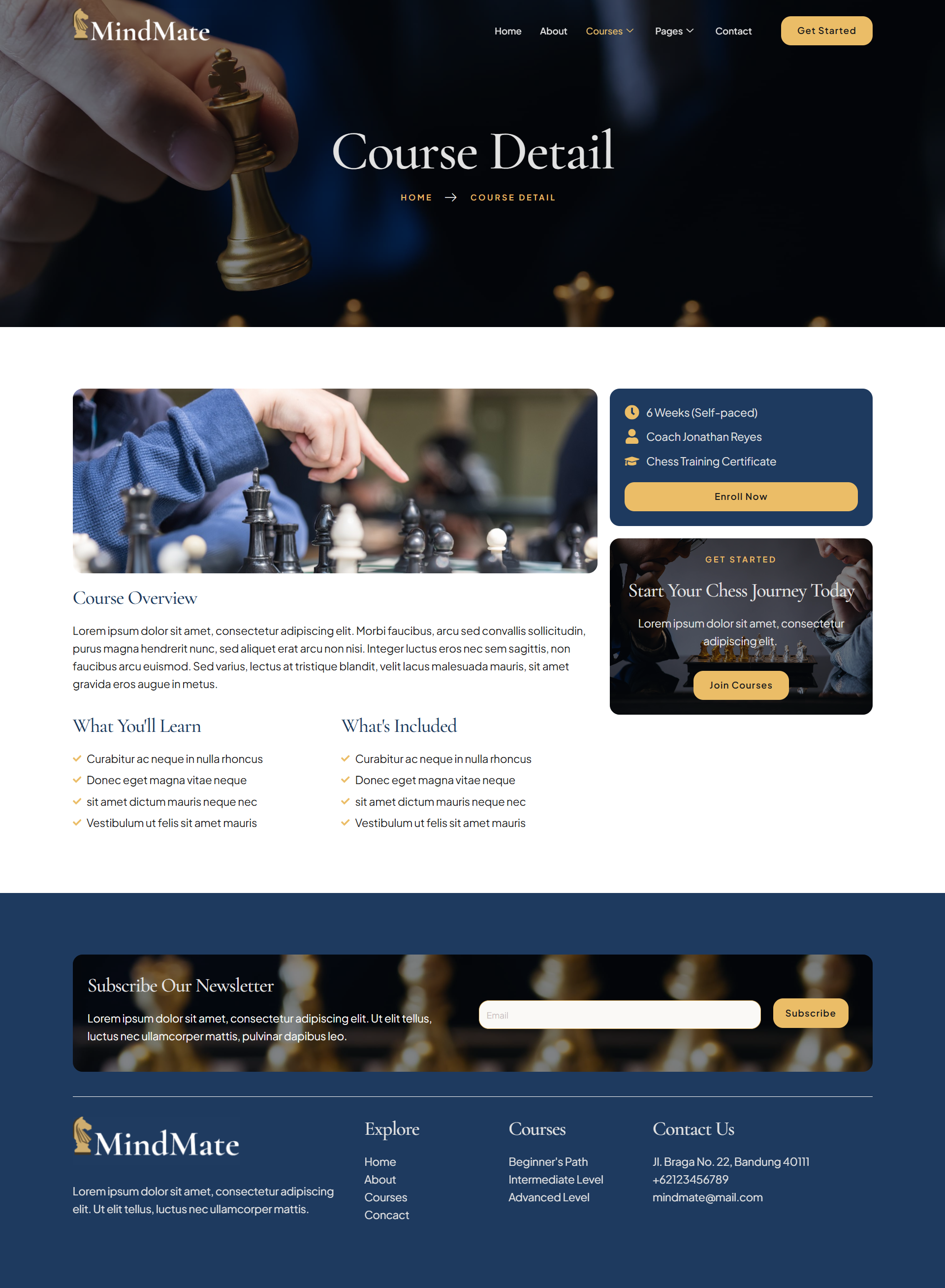 Mindmate - Chess Club Course & Training Elementor Template Kits by sparklethings